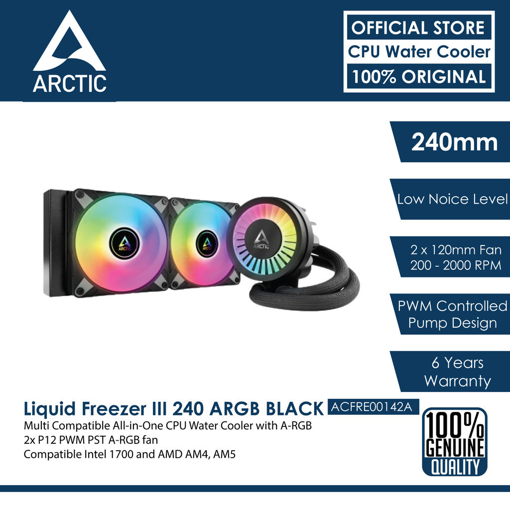ARCTIC Liquid Freezer III 240 A-RGB Black All-in-One CPU Water Cooler ...