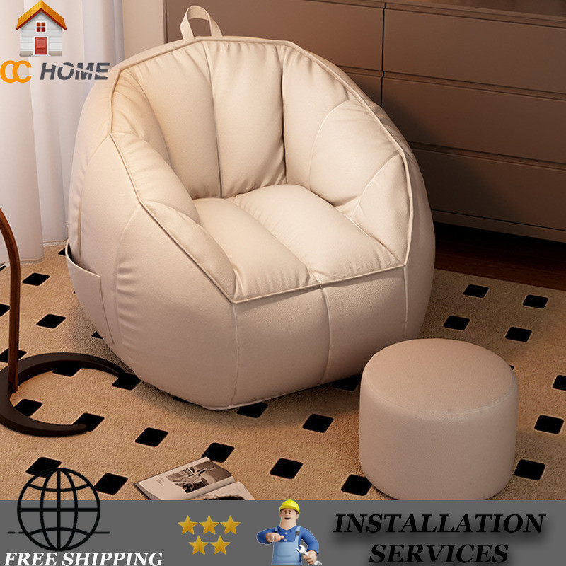 CCRHZ Lazy Sofa Reclining Sleepable Single Bean Bag Sofa Bedroom Tatami ...