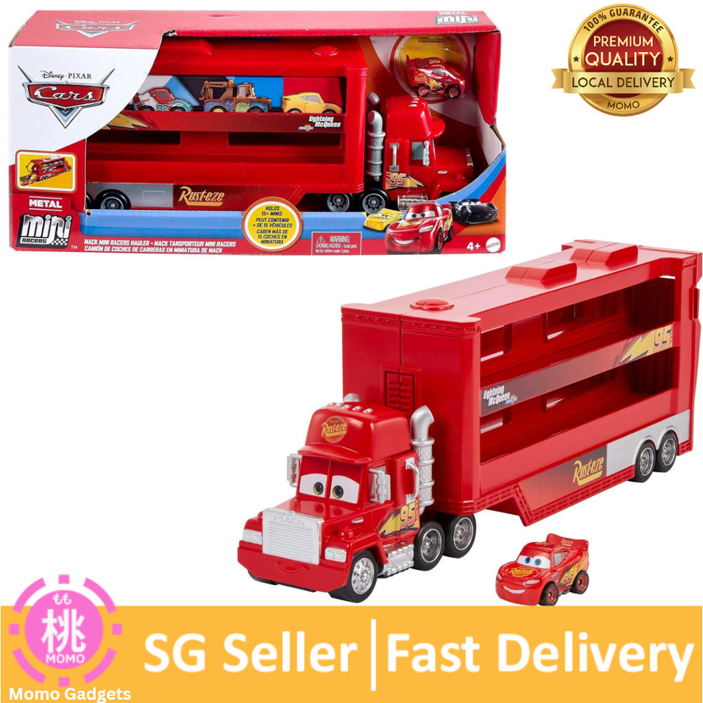 Mattel Disney and Pixar Cars Mack Mini Racers Hauler & 1 Mini Toy Car ...