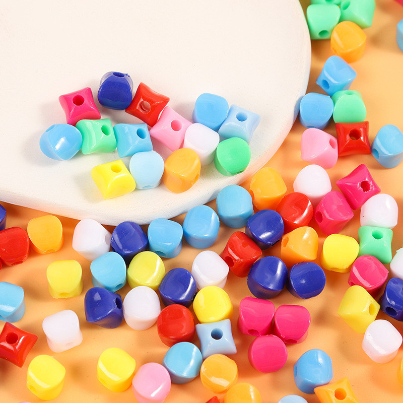 Solid Color Acrylic 10mm Square Beads 100pcs/bag Loose Spacer for DIY ...