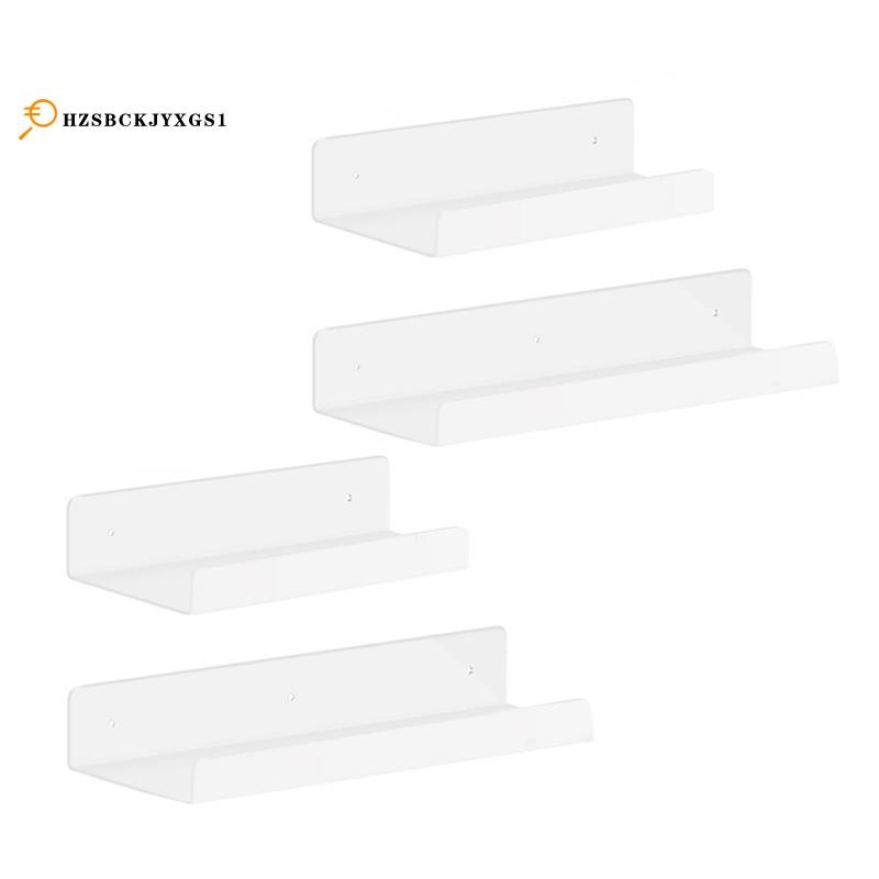 4pcs Acrylic Floating Wall Shelves, Home Bathroom Shelf Decorative ...