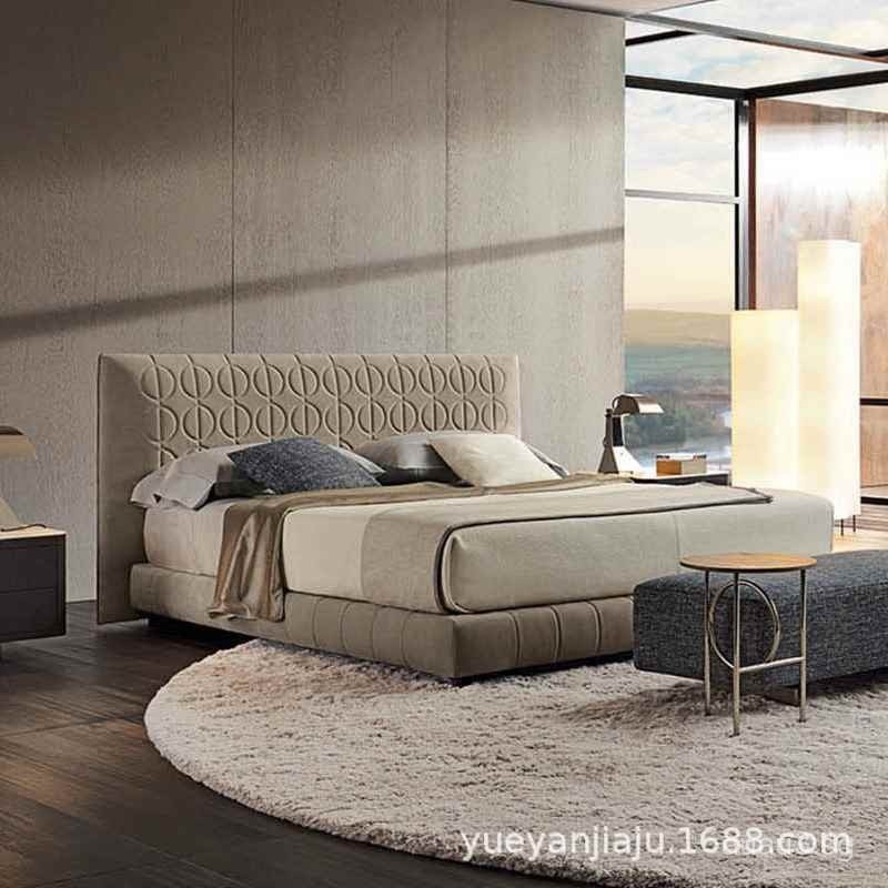Italian Soft Bed Modern Minimalist Style Fabric Bed Double Bed Tech ...