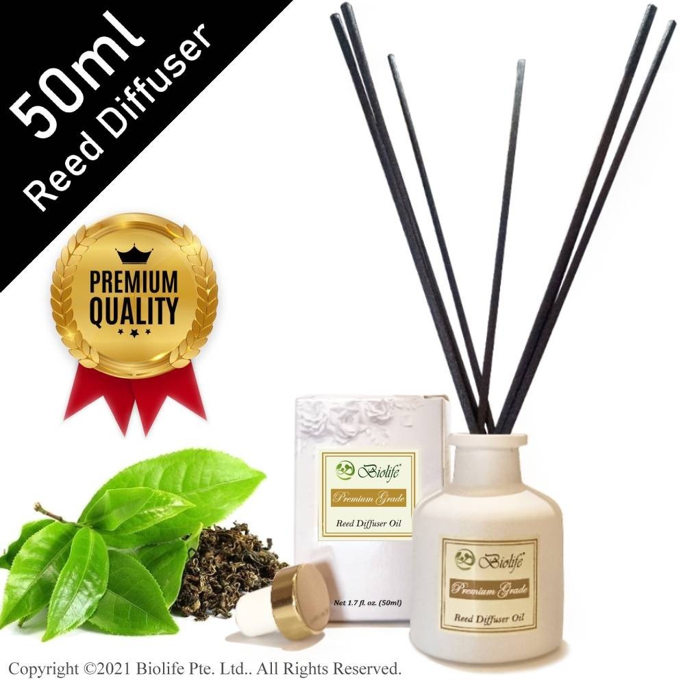 Biolife Green Tea Scented Sticks Reed Diffuser Essential Oil (50ml Reed ...