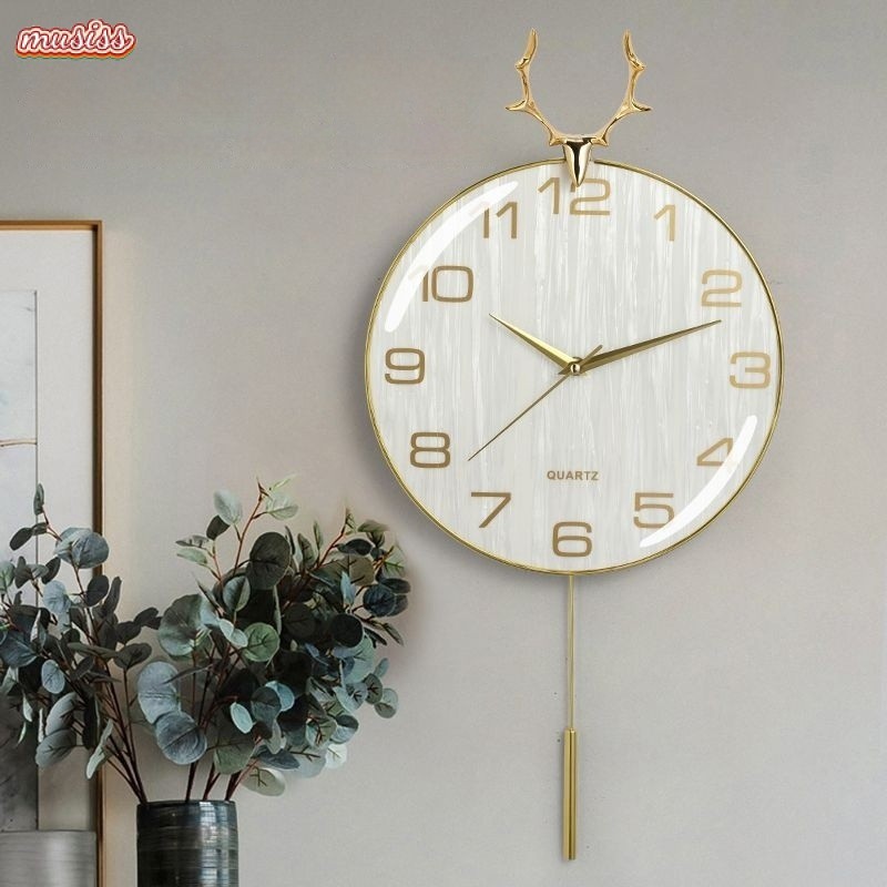 Nordic Deer Head Wall Clock For Living Room Dining Room Home Decoration ...