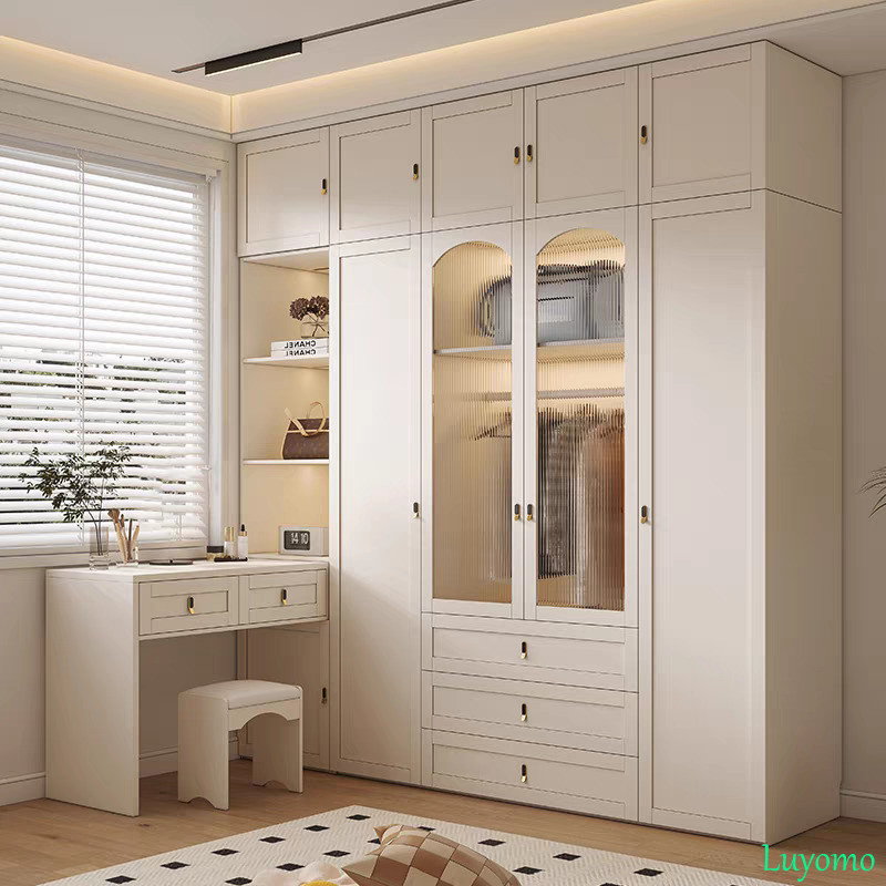 Closet Simple Modern Cream Wind One Door To The Top Closet Desk One ...