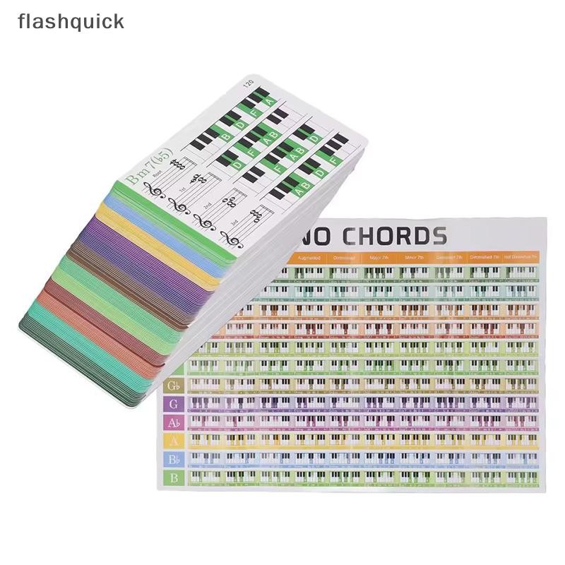 flashquick 120 Piano Chord Chart Colorful Electric Piano Reference ...