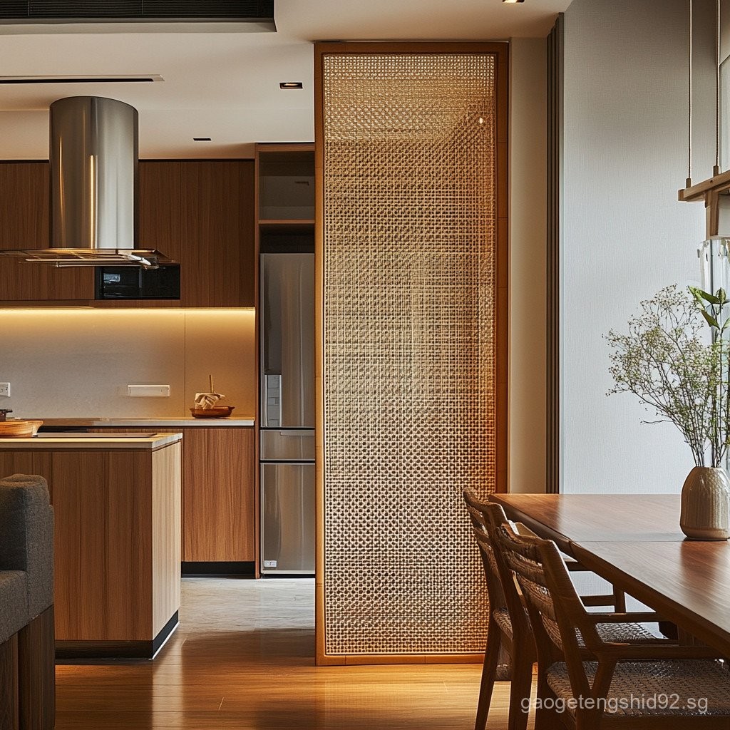 New Chinese Style Rattan Screen Partition for Living Room, Foldable ...