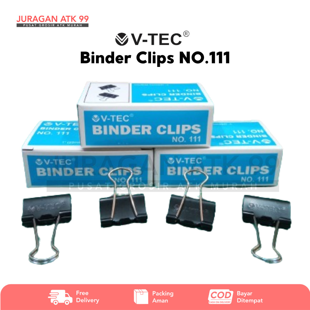 Binder Clips NO.111 V-TEC (1 Pack Contains 12 pcs) | Shopee Singapore