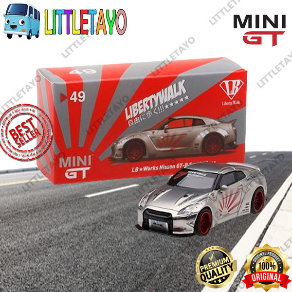 Mini GT LIBERTY WALK NISSAN GT-R R35 REAR WING SATIN SILVER - SKYLINE ...