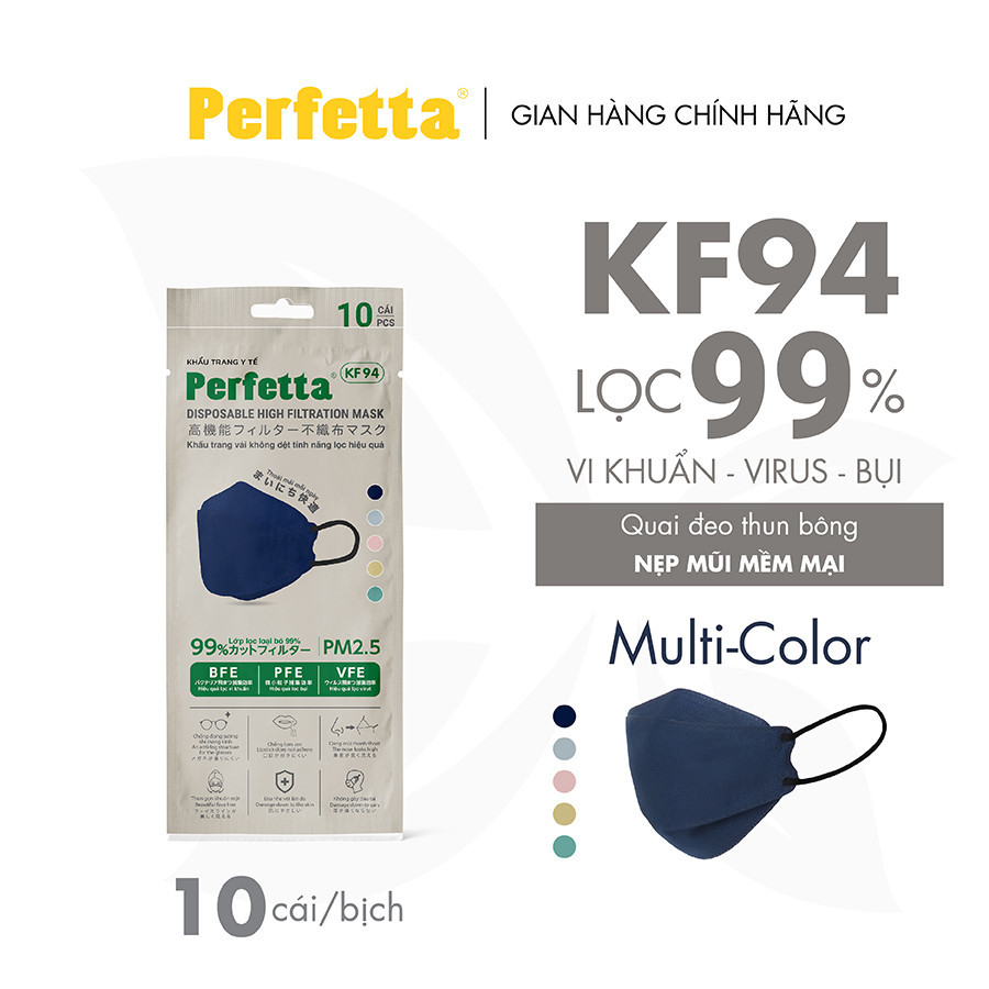 Kf94 Perfetta Premium 3-Layer Mask Bag, Korean Standard (10 pieces/bag ...