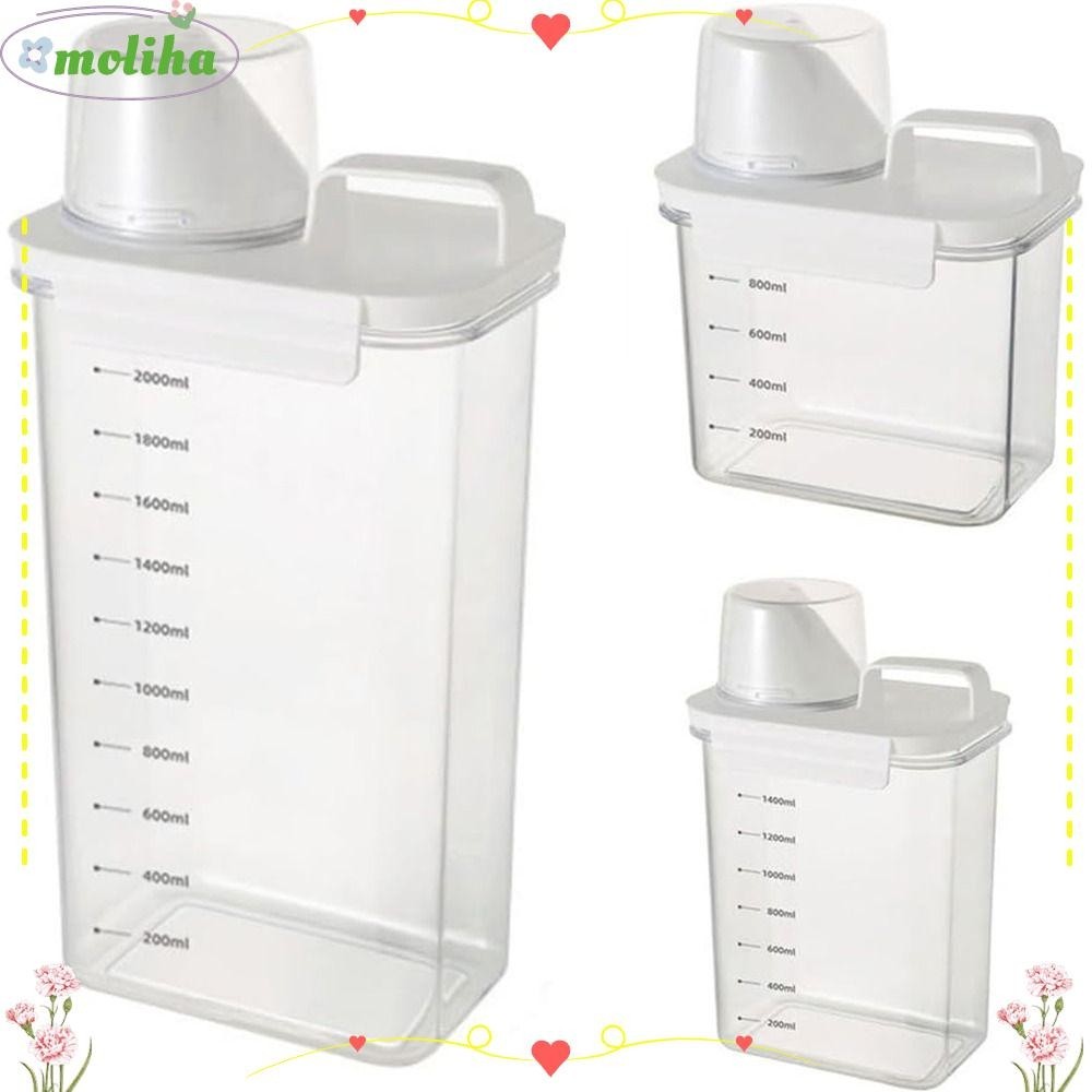 MOLIHA Washing Powder Dispenser, Transparent Plastic Detergent ...
