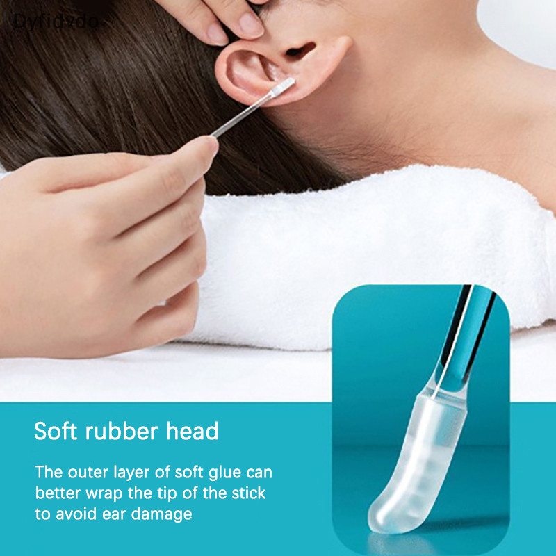 Dyfidvdo Disposable Sticky Ear Swabs Pick Ear Cleaner Soft Silicone Ear ...