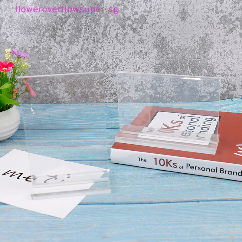 FSSG T shape Double Side Acrylic Sign Card Holder Display Stand Menu ...