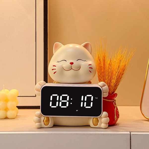 digital clock New Cute Electronic Clock Digital Cartoon Cat Silent ...