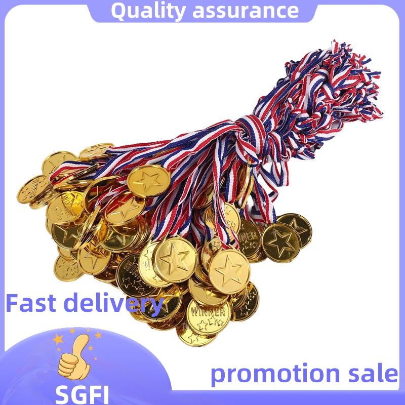 100 Pieces Kids Plastic Winner Medals Gold Winner Award Medals for ...