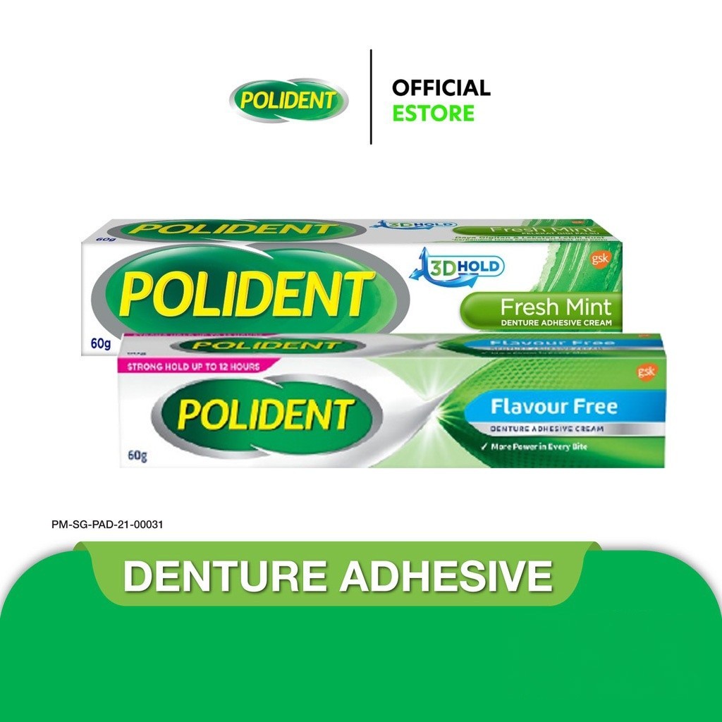 POLIDENT Denture Adhesive Cream, Strong 12 Hour Hold, Increase in Bite ...