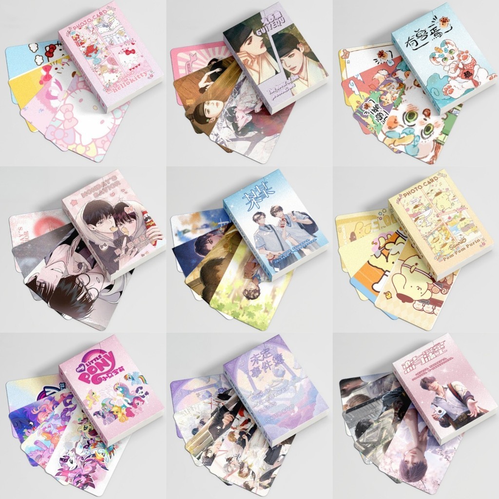 50pcs/box Manga Manhwa Laser Holographic Lomo Cards Comic Cartoon ...