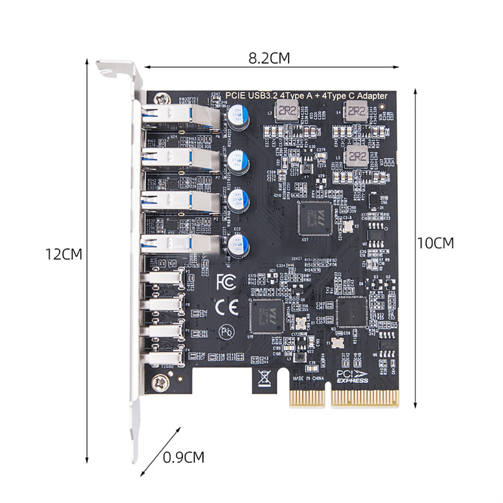USB3.2 Gen2 Expansion Card 8port Adapter Card PCI-E 4X to 4-port Type-C ...