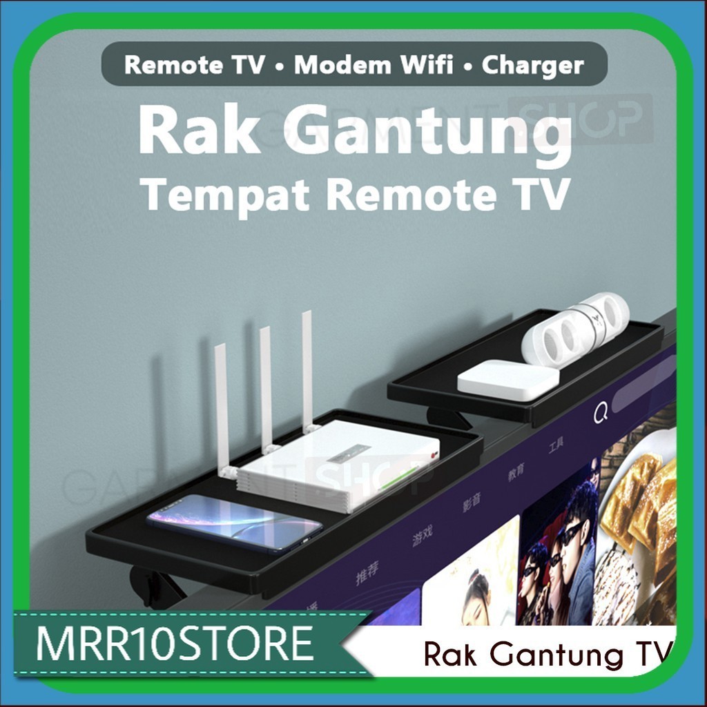Hanging Rack for TV Remote Modem Wifi Desk Screen Top Shelf Computer ...