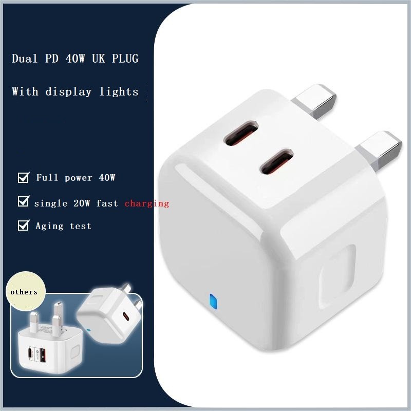 USB C Wall Charger Block 40W 2-Pack Dual Port PD Power Delivery Fast ...