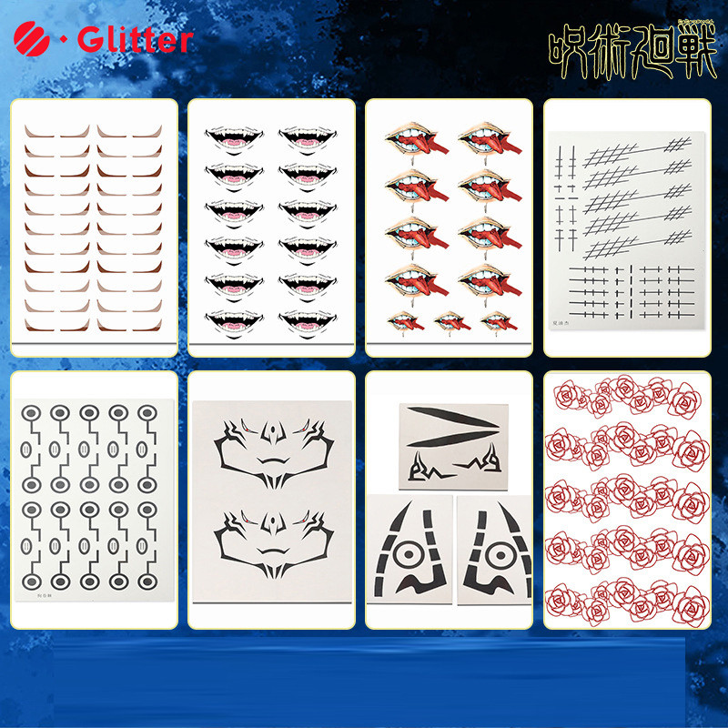 Anime Jujutsu Kaisen Ryomen Sukuna Full Body Tattoo Cosplay Waterproof ...