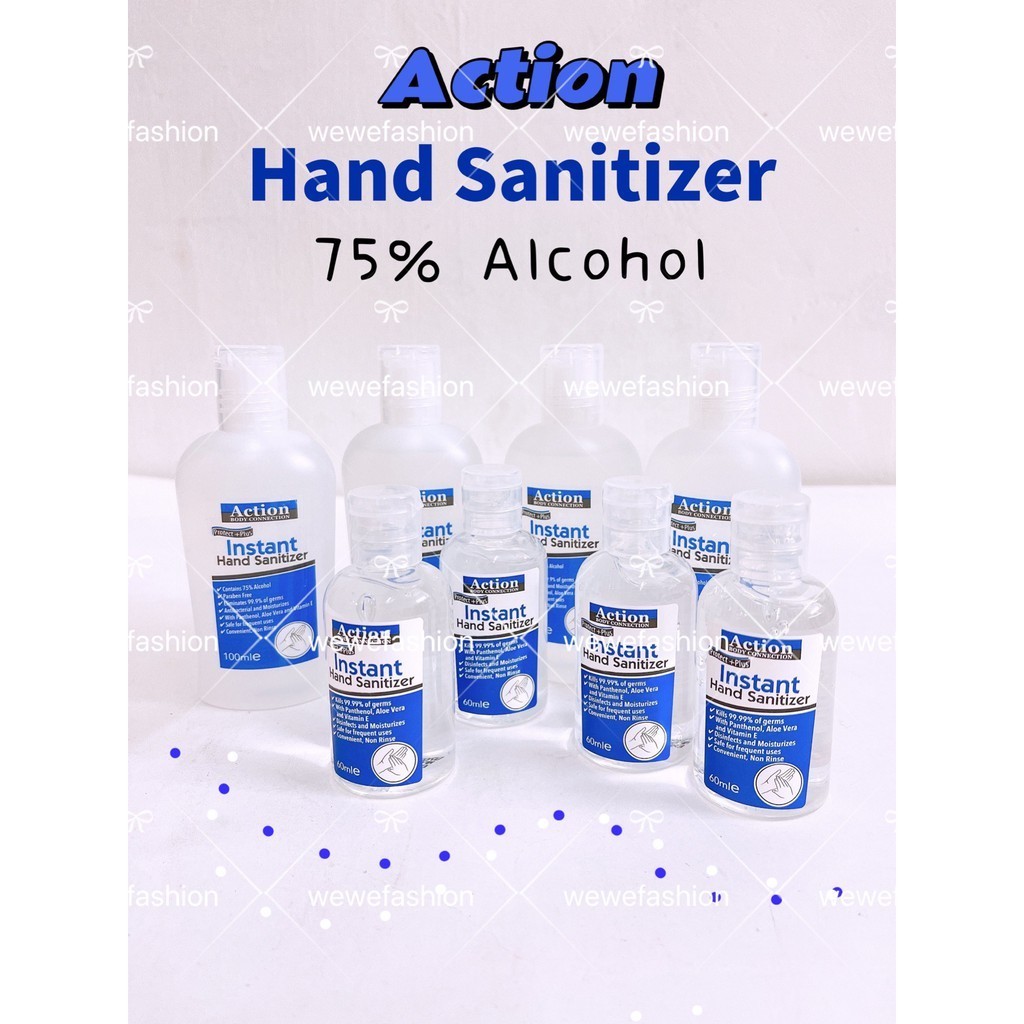 ACTION Hand Sanitizer 60ml 75% Alcohol* SEND IMMEDIATELY* KILL 99/9 ...