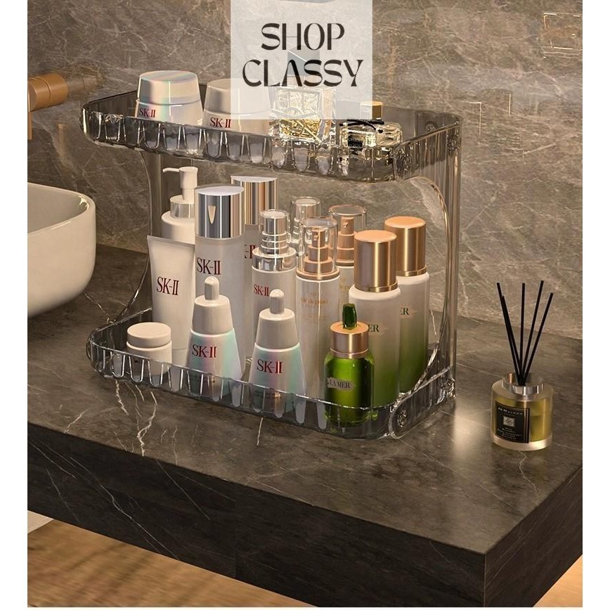 Shopclassyshop Bathroom double shelves rack countertops cosmetics ...