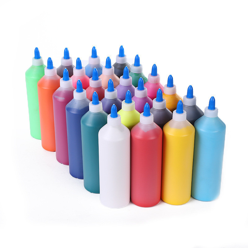 24 Colors 500ml Large Bottle Acrylic Paint Diy Children's Painted ...