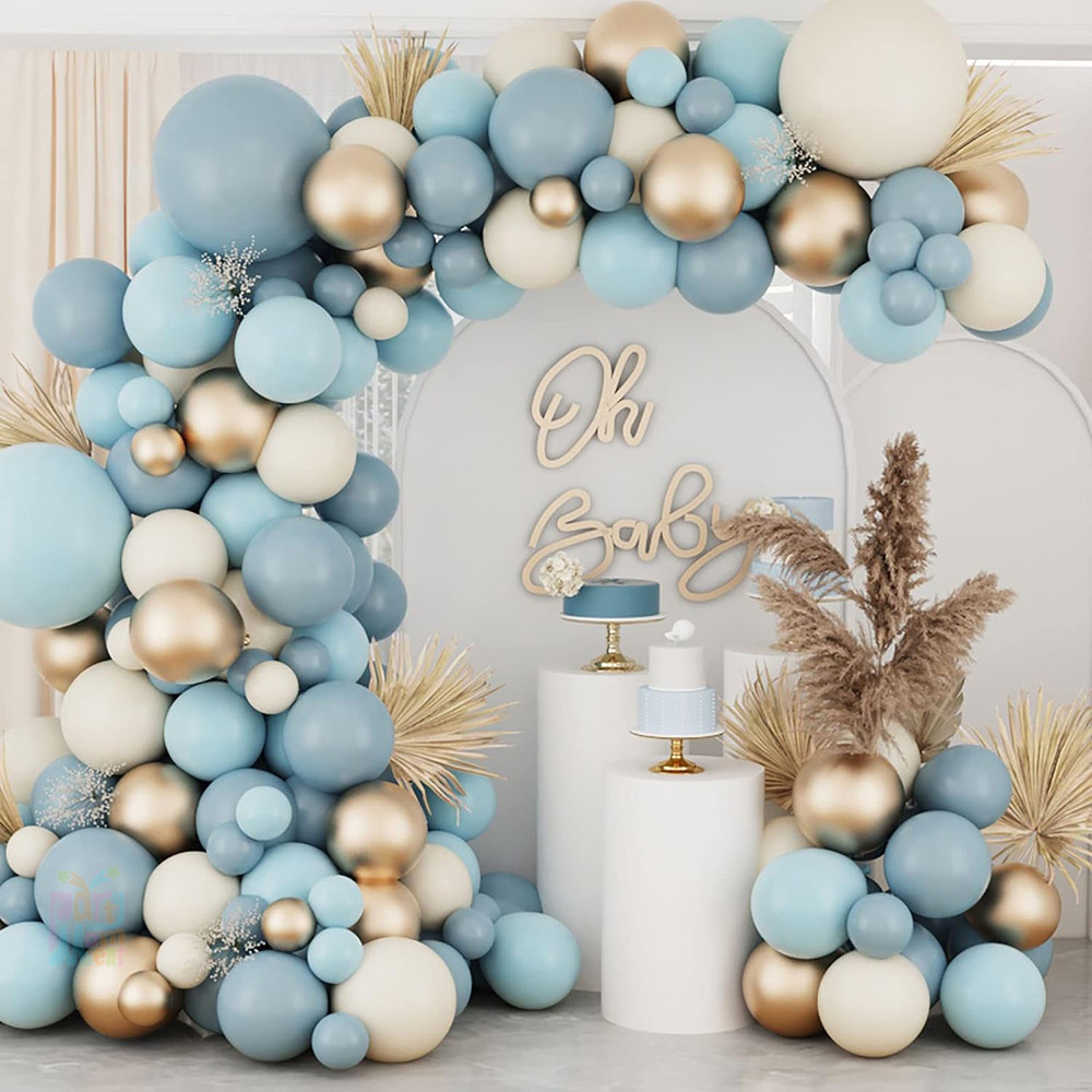 110pcs Dusty Blue Sand White Balloon Garland Navy Blue Balloon Arch for ...