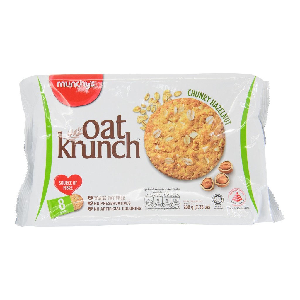Munchy's Oat Krunch Chunk Hazelnut 8s X 26g | Shopee Singapore