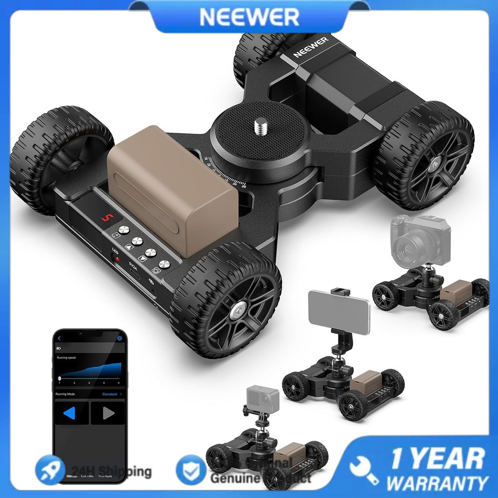 NEEWER DL400 Motorized Camera Dolly Kit with App Control & Dual Motor ...