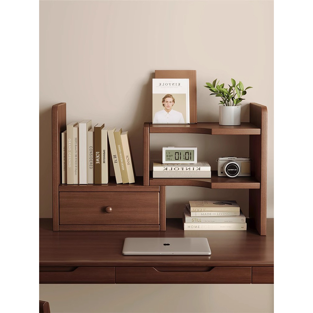Desktop Solid Wood Bookshelf Desk Organizer Office Storage ...