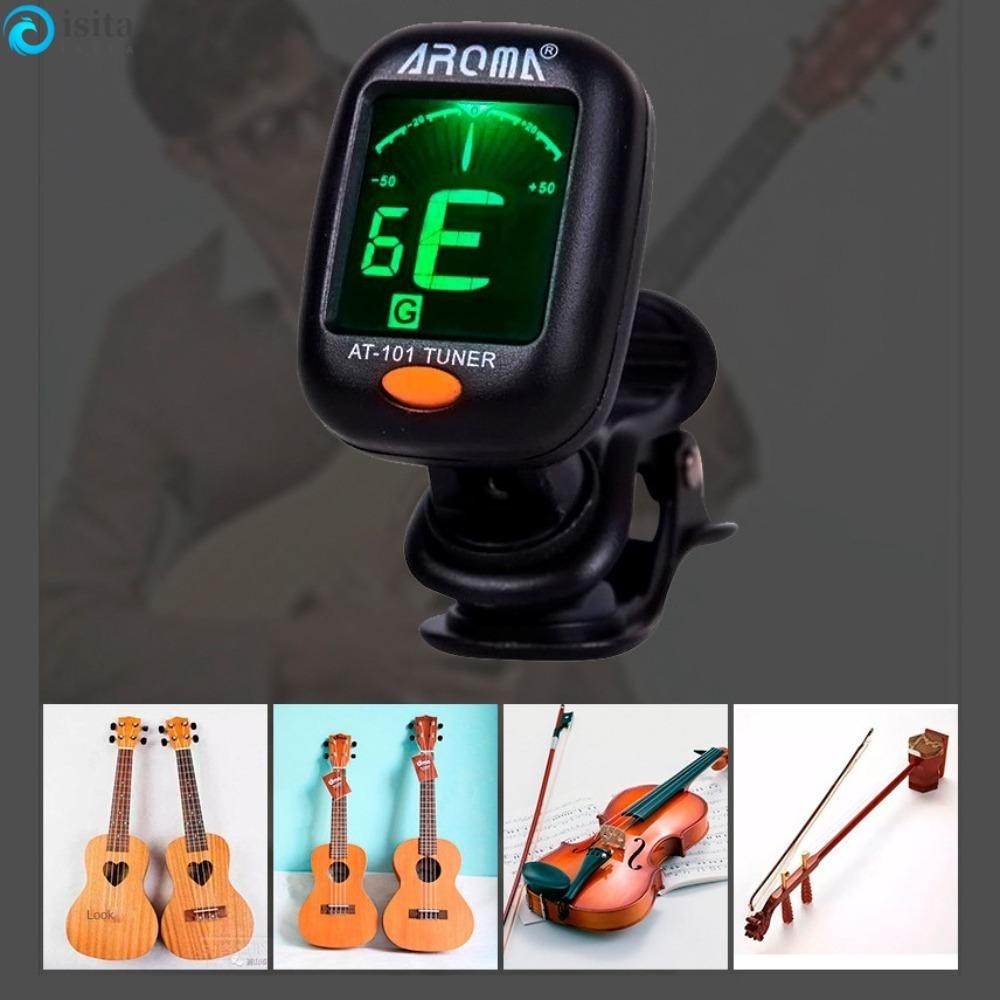 ISITA Electric Digital Tuner, Clip-On LCD Display Acoustic Guitar Tuner, Tone Tuner for Electric ...