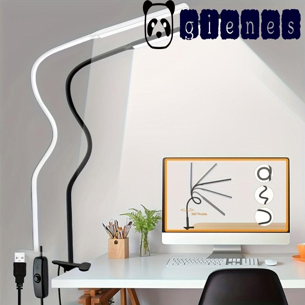 GLENES LED Clip-on Desk Lamp, With Clamp Flexible LED Table Lamp ...