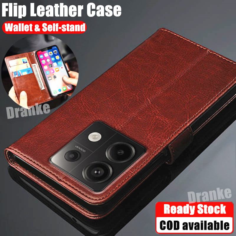 For Xiaomi Redmi Note 13 Pro 5G Genuine Leather Case Vintage Wallet ...