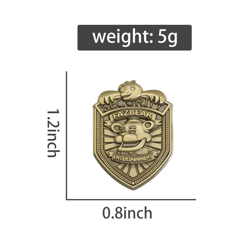 Security Guard Badges for FNAF Freddy Fazbear Night Guard Pins Badge ...