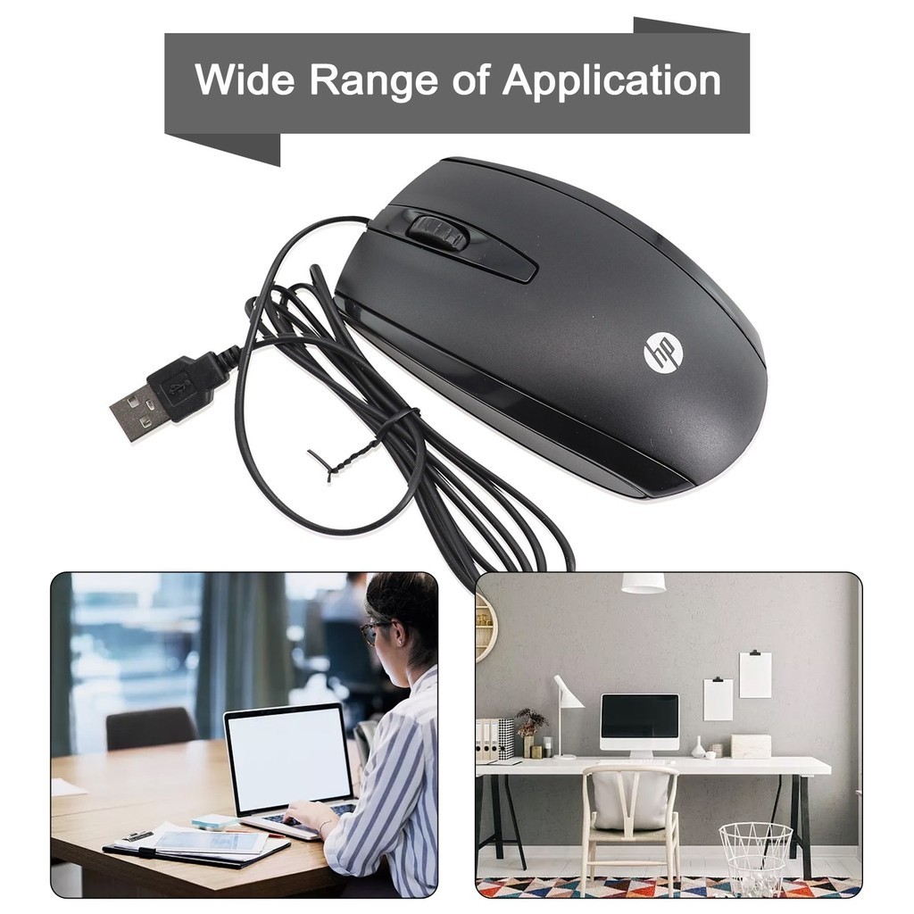 (DEAL) HP X500 wired mouse Desktop notebook USB photoelectric mouse ...