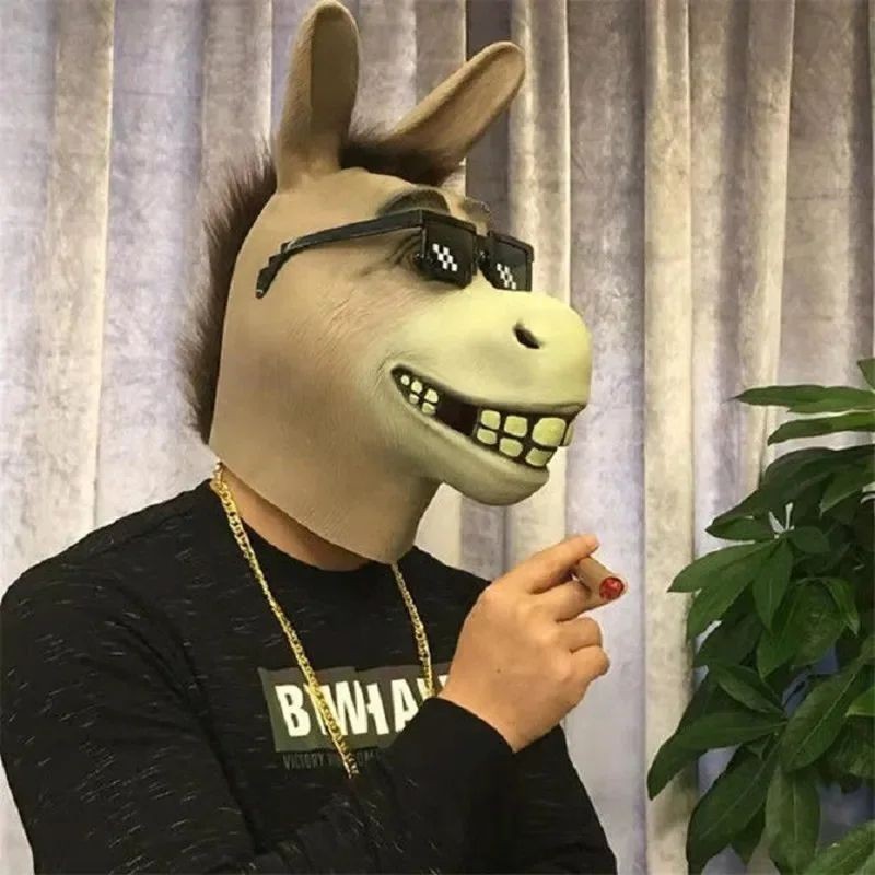 Animal Donkey Cosplay Mask Halloween Carnival Masquerade Birthday Party ...