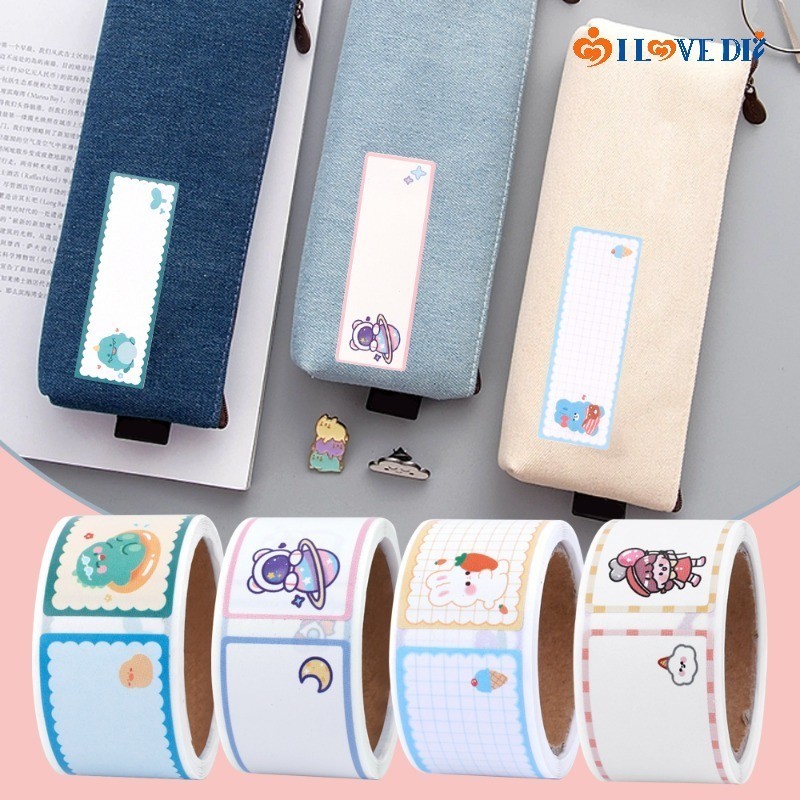 60 Pcs/Roll Waterproof Name Label Kids Cute Stationery Sticker DIY Self ...