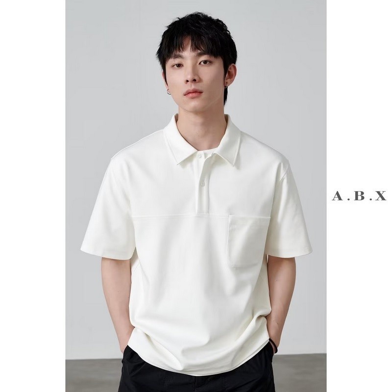 M-2XL High Quality Men's Street Trend Short Sleeve Plain Polo Shirt ...