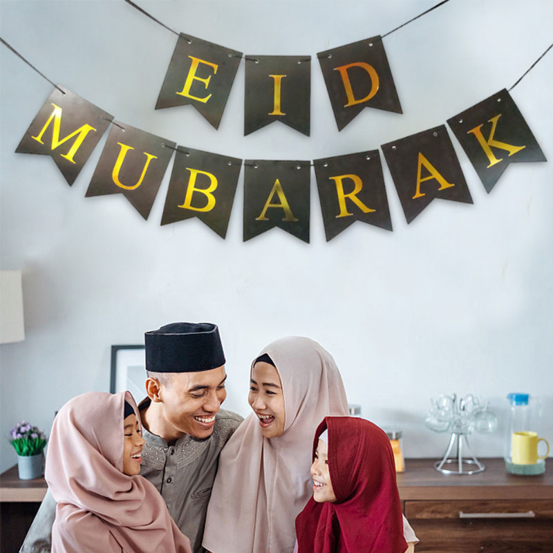 Hari Raya Flag Pulling Middle Eastern Moon Lent Stars Moon Banner Party ...
