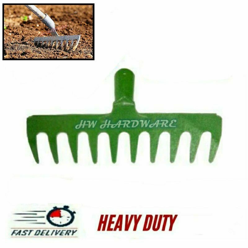 Heavy Duty Iron Steel Garden Rake /Alat Kebun Besi Cakar Tanah | Shopee ...