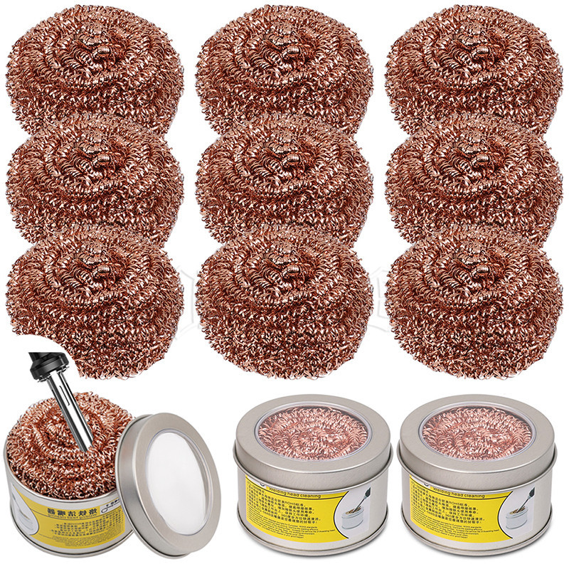 Electric Soldering Iron Head Mouth Cleaner - Copper Wire Cleaning Ball ...