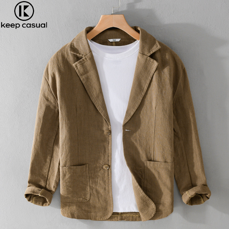 『Keep Casual』Men's Ramie Casual Suit Men's Spring New Cotton and Linen ...