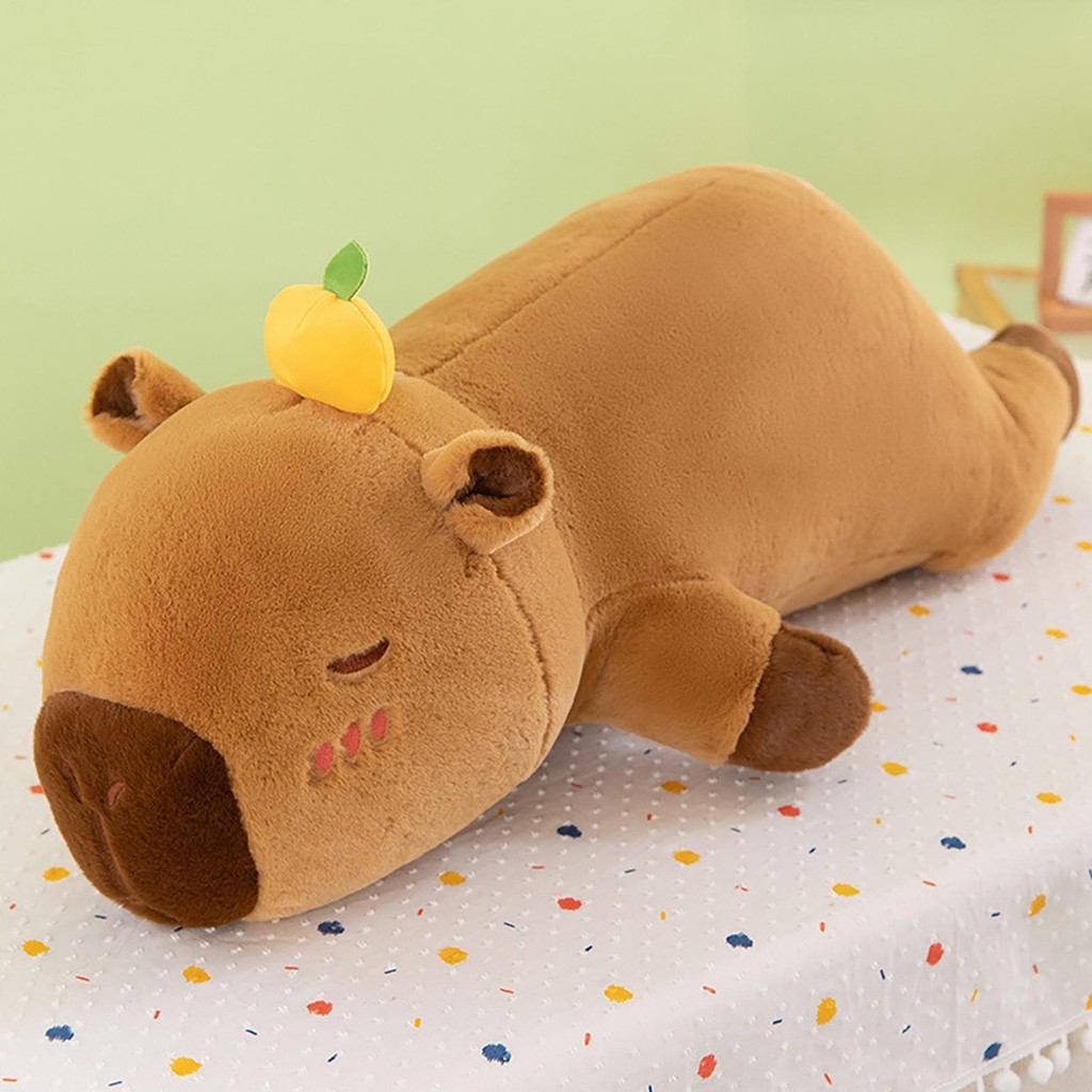 Capybara Pillow Cuddly Plush Capybara Soft Long Throw Pillow For Kids ...