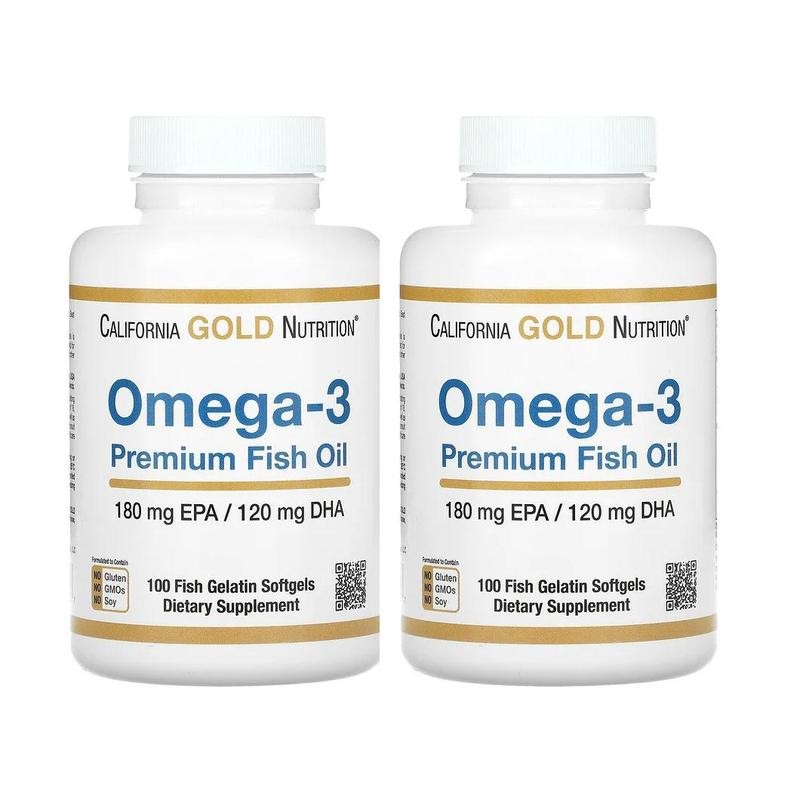 California Gold Nutrition Omega-3, Premium Fish Oil, 180 mg EPA / 120 ...