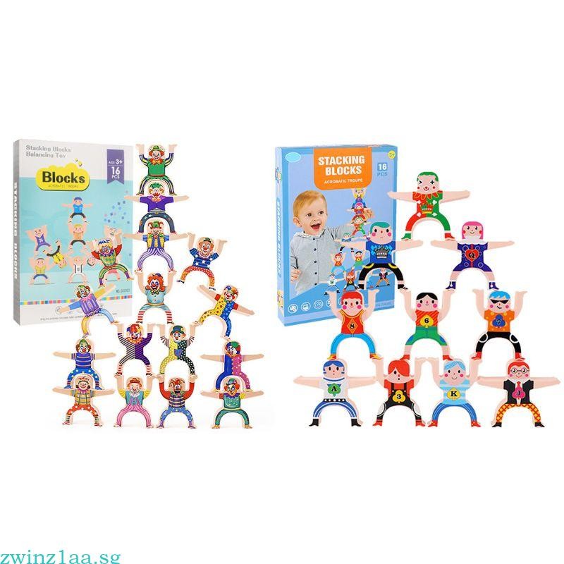 zwinz1aa Stacking Toy Balancing Clown Blocks Fine Motor Skill Toy ...