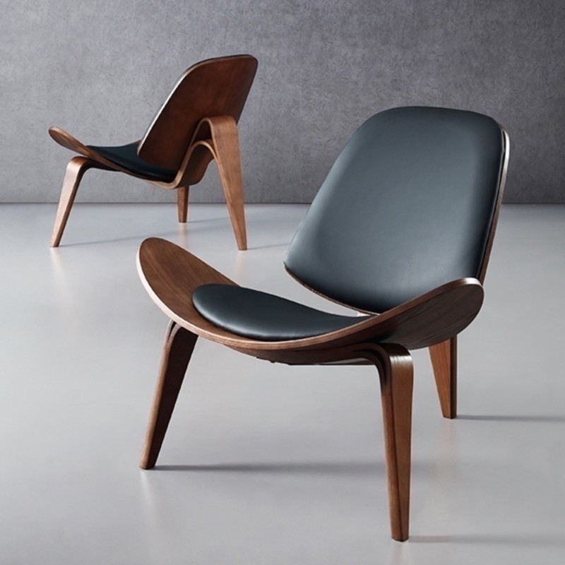 ZXB Aircraft Shell Chair Artistic Solid Wood Leisure Sofa Chair Balcony ...