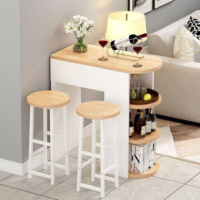 Wall learning bar table, high raised table, minimalist family living ...