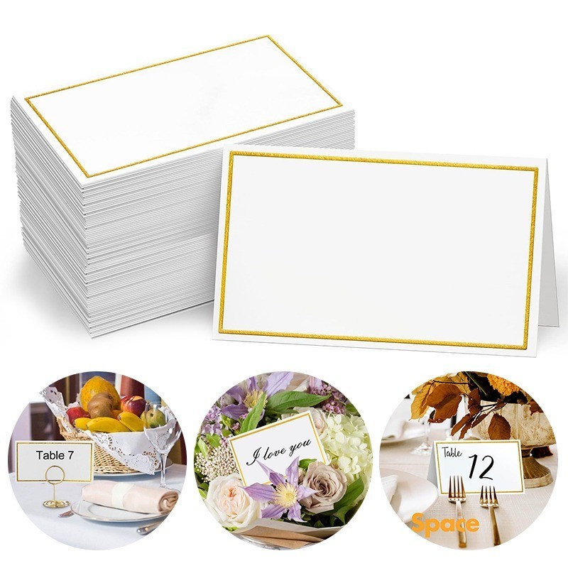 100Pcs Name Place Paper Cards Wedding Banquet Reserved Seating Blank ...